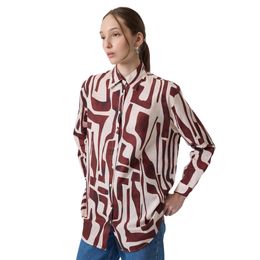 Touche Prive Bluse Damen Gr&ouml;&szlig;e S/M beige / schoko