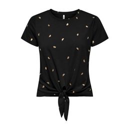 Only T-Shirt 'ONLISABELLA' Damen Gr&ouml;&szlig;e L gold / schwarzmeliert