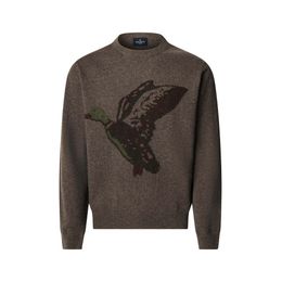 Hackett London Pullover 'INTARSIA DUCK' Herren Gr&ouml;&szlig;e XS schoko / dunkelgr&uuml;n / dunkellila
