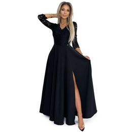 numoco Abendkleid 'Maxikleid Amber' Damen Gr&ouml;&szlig;e 44 schwarz Winterkleid