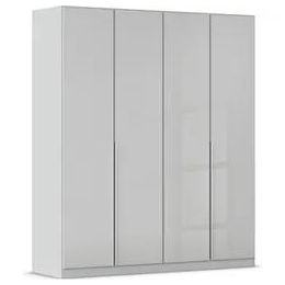Dreht&uuml;renschrank OTTO HOME "Kleiderschrank Kleiderschr&auml;nke Schrank Garderobe AGORDO mit Glasfront", grau (seidengrau, glas seidengrau), B:181cm H:210cm T:54cm, Holzwerkstoff, Schr&auml;nke, Dreht&uuml;renschrank, durchdachte Innenausstattung, in 8 Breiten und 2 H&ouml;hen MADE IN GERMANY