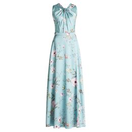 Vera Mont Abendkleid Damen Gr&ouml;&szlig;e 38 himmelblau / gr&uuml;n / rosa Winterkleid