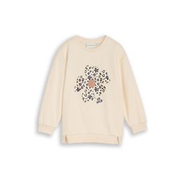Tom Tailor Sweatshirt M&auml;dchen Gr&ouml;&szlig;e 104/110 hellbeige / brokat / anthrazit