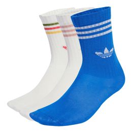 adidas originals Socken 'Crew 3 Pairs' M&auml;dchen Gr&ouml;&szlig;e 22/24 blau / rosa / melone / wei&szlig;