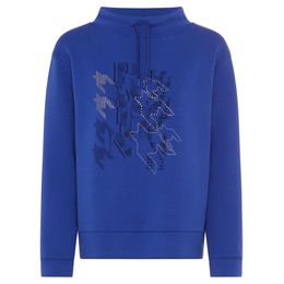 Olsen Sweatshirt, mit Stehkragen und Tunnelzug im Kragen Damen Gr&ouml;&szlig;e L blau