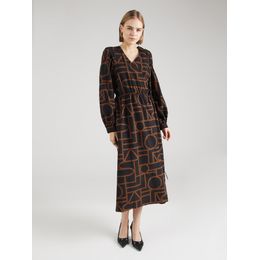 Object Kleid 'Honne' Damen Gr&ouml;&szlig;e 36 kastanienbraun / schwarz Winterkleid