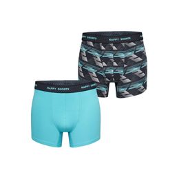 Happy Shorts Retro Pants ' Solids ' Herren Gr&ouml;&szlig;e M t&uuml;rkis / mischfarben