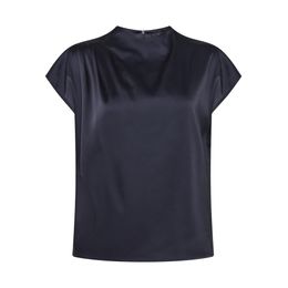 Zero Satin-Bluse mit Kragen Damen Gr&ouml;&szlig;e XL dunkelblau