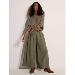 Apricot Slub Linen Wide-Leg Trousers ' ' Damen Gr&ouml;&szlig;e 40 khaki