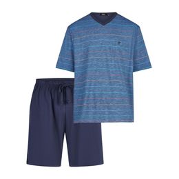 Hajo Pyjama kurz 'Premium Cotton' Herren Gr&ouml;&szlig;e L blau
