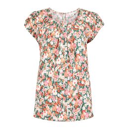 Apricot Ditsy Floral Tulip Sleeve Top ' ' Damen Gr&ouml;&szlig;e XS gr&uuml;n / koralle / rot / wei&szlig;