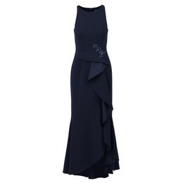 Adrianna Papell Abendkleid 'Beaded Crepe Halter Gown' Damen Gr&ouml;&szlig;e 44 dunkelblau Winterkleid