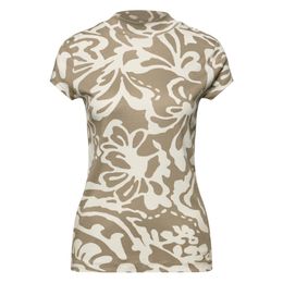 Street One Shirt Damen Gr&ouml;&szlig;e XXXL dunkelbeige / wei&szlig;