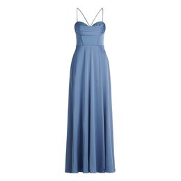Vera Mont Abendkleid mit Wasserfallausschnitt Damen Gr&ouml;&szlig;e 36 pastellblau Winterkleid