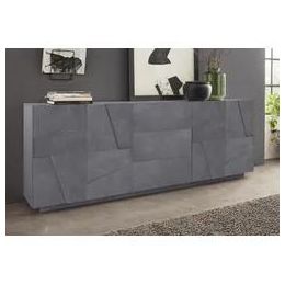 Sideboard Home Affaire "PING", grau (zement), B:224cm H:86cm T:44cm, Sideboards, Sideboard, Breite 224 cm