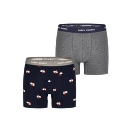 Happy Shorts Boxershorts 'Xmas' Herren Gr&ouml;&szlig;e XXL graumeliert / rot / schwarz / wei&szlig;