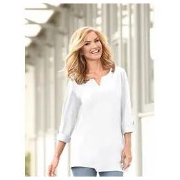 Longshirt Classic Basics "Longshirt", Damen, Gr. 54, wei&szlig;, 100% Baumwolle, unifarben, Rundhals, Shirts Longshirt