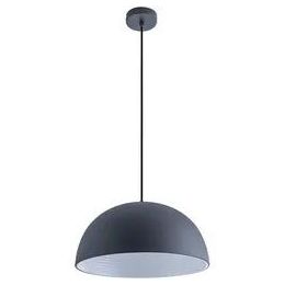 Paco Home Pendelleuchte "SAWYER", schwarz-wei&szlig; (anthrazit wei&szlig;), 1, &Oslash; 40,5cm H: 22cm, Leuchten, H&auml;ngelampe Esszimmer K&uuml;chenlampe H&auml;ngend 1,5m Textilkabel &Oslash; 40,5cm, Pendelleuchte