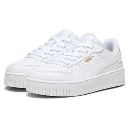 Sneaker Puma "Carina Street Sneakers M&auml;dchen", M&auml;dchen, Gr. 31, wei&szlig; (wei&szlig; gold), Obermaterial: Synthetik, Leder. Futter: Textil. Innensohle: Textil. Laufsohle: Gummi, Schuhe Sneaker