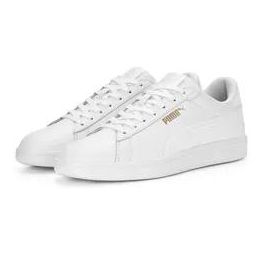 Sneaker Puma "Smash 3.0 Sneakers Erwachsene", Damen, Gr. 38, wei&szlig; (wei&szlig; gold), Obermaterial: Synthetik, Textil, Kuhleder, Leder. Futter: Textil. Innensohle: Textil. Laufsohle: Gummi, Schuhe Sneaker, Topseller