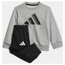 Trainingsanzug Adidas SPORTSWEAR "I BL FT JOG 240", M&auml;dchen, Gr. 80, grau (medium grau heather, schwarz), Obermaterial: 70% Baumwolle, 30% Polyester, Sportanz&uuml;ge Trainingsanzug