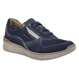Sneaker Josef Seibel "Sally 02", Damen, Gr. 39, blau (dunkelblau), Leder, Schuhe Sneaker, Schn&uuml;rschuh, Komfortschuh mit zus&auml;tzlichem Rei&szlig;verschluss