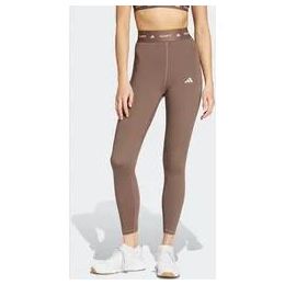 Trainingstights Adidas PERFORMANCE "TECHFIT 7/8-LEGGINGS", Damen, Gr. L, N-Gr, earth strata, normal, gr., Obermaterial: 73% Polyester, 27% Elasthan, 7/8-L&auml;nge, Hosen
