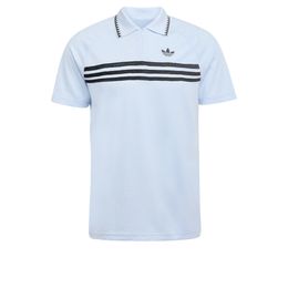 adidas originals Poloshirt 'CHEST STRIPES SLIM' Herren Gr&ouml;&szlig;e L hellblau / schwarz
