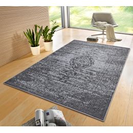 Teppich Hanse Home "Meridional", grau (grau, schwarz), B:120cm H:9mm L:170cm, Polypropylen (PP), Teppiche, Teppich, Orientalisch, Orient, Kurzflor, Wohnzimmer, Schlafzimmer, Vintage