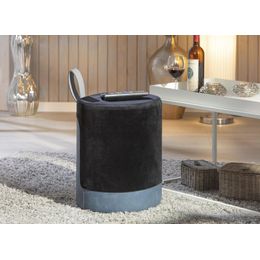 Hocker Inter Link, B:38cm H:43cm T:32,5cmschwarz, Samtvelours;100% Polyester, Wohnzimmer, Hocker, "Osane"