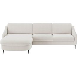 Sit & More Ecksofa SIT & MORE "Soul L-Form", wei&szlig;, B:280cm H:90cm T:182cm, 100% Polyester, Sofas, Ecksofa, wahlweise mit Bettfunktion und Bettkasten oder Schubkasten