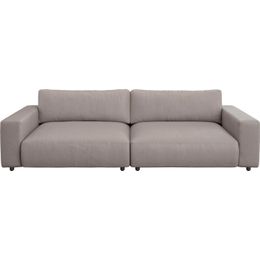 Big-Sofa Musterring "LUCIA", beige (bisquit puro), B:252cm H:81cm T:124cm, Flachgewebe FLORIS (100% Polyester);Flachgewebe VALMONT (60% Baumwolle/ 40% Leinen);Microfaser CRONA (100% Polyester), Sofas, Big-Sofa, in vielen Qualit&auml;ten und 4 unterschiedlichen N&auml;hten, 2,5-Sitzer