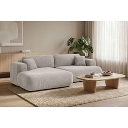 Ecksofa OTTO HOME "VEEVIA L-Form, Schlafsofa, Verl&auml;ssliche Qualit&auml;t, Breite 256cm", creme, B:256cm H:76cm T:161cm, 100% Polyester, Sofas, Ecksofa, mit Bettkasten, belastbar bis 480kg, inklusive R&uuml;cken- und Zierkissen
