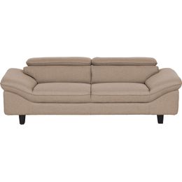 3-Sitzer Home Affaire "Pilot", beige (sand), B:218cm T:108cm, Sofas, Big-Sofa mit Kopfteilverstellung