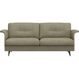 2,5-Sitzer FLEXLUX "Glow Sofa, Couch", gr&uuml;n (fall gr&uuml;n), B:191cm H:81cm T:91cm, 100% Polyester, Sofas, Premium-Sitz: Kaltschaum & Federkern, Arml. ge&ouml;lte Eiche, Fu&szlig; Alu