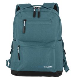 Freizeitrucksack Travelite "KICK OFF Rucksack M", Gr. B/H/T: 31cm x 40cm x 14cm, blau (petrol), Polyester, unifarben, Basic, Rucks&auml;cke Freizeitrucksack, Arbeitsrucksack Schulrucksack Freizeitrucksack mit 13-Zoll Laptopfach