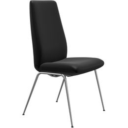 Polsterstuhl stressless "Laurel", schwarz (schwarz batick, chrom matt), B:57cm H:105cm T:60cm, Leder BATICK: BATICK ist ein leicht korrigiertes, durchgef&auml;rbtes und genarbtes M&ouml;belleder, bei dem die meisten Unebenheiten und Spuren in der Regel entfernt wurden., St&uuml;hle, Polsterstuhl, High Back, Gr&ouml;&szlig;e L, mit Beinen aus Stahl in Chrom matt