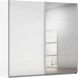 Schwebet&uuml;renschrank OTTO HOME "Kleiderschrank Schrank Garderobe Schlafzimmerschrank THANOS", wei&szlig; (alpinwei&szlig;, hochglanz wei&szlig; mit spiegel), B:226cm H:229cm T:62cm, Holzwerkstoff, Schr&auml;nke, Schwebet&uuml;renschrank, Optional mit Spiegel, Metall-Griffleisten alufarben MADE IN GERMANY, Topseller