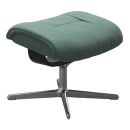 Fu&szlig;hocker stressless "Mayfair", gr&uuml;n (aqua gr&uuml;n paloma), B:55cm H:41cm T:39cm, Leder PALOMA: PALOMA ist ein durchgef&auml;rbtes Semianilin-M&ouml;belleder mit nat&uuml;rlicher Narbung., Hocker, Fu&szlig;hocker, mit Cross Base, Gr&ouml;&szlig;e S, M & L, Holzakzent Schwarz