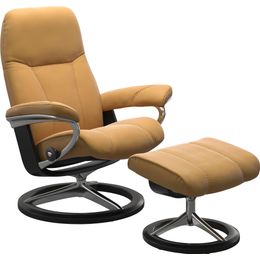 Fu&szlig;hocker stressless "Consul", gelb (honey paloma), B:54cm H:41cm T:39cm, Hocker, Fu&szlig;hocker, mit Signature Base, Gestell Schwarz