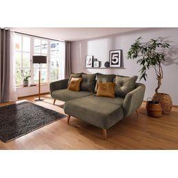 Ecksofa Home Affaire "Baggio formsch&ouml;ne Polsterecke, bequem, Breite 277cm, L-Form", gr&uuml;n, B:277cm H:80cm T:162cm, Sofas, Ecksofa, Zierkissen inklusive