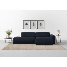Ecksofa Trendmanufaktur "Braga, mit hochwertigem Kaltschaum, L-Form, in Cord erh&auml;ltlich", blau (nachtblau), B:275cm H:72cm T:160cm, 100% Polyester, Sofas, Ecksofa, modernes Sofa, Couch mit hohem Sitzkomfort, 275/72/160 cm (B/H/T)