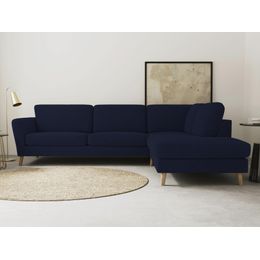 Ecksofa Home Affaire "MARSEILLE 278/202 cm, L-Form, Ottom. rechts/links, verschiedene Bez&uuml;ge", blau, B:278cm H:88cm T:202cm, Webstoff (100% Polyester);Struktur fein (58% Polyester, 22% Polypropylen);Filzoptik (100% Polyester), Sofas, Ecksofa, Massivholzbeine Eiche, Landhausstil, Wellenunterfederung