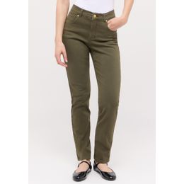 Straight-Jeans Angels "CICI", Damen, Gr. 38, L&auml;nge 28, gr&uuml;n (khaki used), Denim/Jeans, Obermaterial: 93% Baumwolle, 5% Polyester, 2% Elasthan, slim fit, Jeans Straight-Jeans, Straight-Schnitt, Slim fit Passform, aus Baumwollmischung