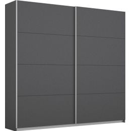 Schwebet&uuml;renschrank OTTO HOME "Kleiderschrank Schrank Garderobe Schlafzimmerschrank THANOS", grau (graumetallic), B:181cm H:197cm T:62cm, Holzwerkstoff, Schr&auml;nke, Schwebet&uuml;renschrank, Optional mit Spiegel, Metall-Griffleisten alufarben MADE IN GERMANY