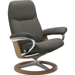 Relaxsessel stressless "Consul", grau (metal grau paloma), B:78cm H:97cm T:70cm, Leder BATICK: BATICK ist ein leicht korrigiertes, durchgef&auml;rbtes und genarbtes M&ouml;belleder, bei dem die meisten Unebenheiten und Spuren in der Regel entfernt wurden.;Leder PALOMA: PALOMA ist ein durchgef&auml;rbtes Semianilin-M&ouml;belleder mit nat&uuml;rlicher Narbung.;ROHLEDER Stoff Q2 FARON: Ein fester zuverl&auml;ssiger Boucl&eacute; mit ei