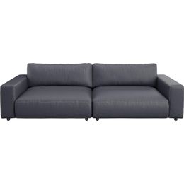 Big-Sofa Musterring "LUCIA", grau (fango bax), B:252cm H:81cm T:124cm, Flachgewebe FLORIS (100% Polyester);Flachgewebe VALMONT (60% Baumwolle/ 40% Leinen);Microfaser CRONA (100% Polyester), Sofas, Big-Sofa, in vielen Qualit&auml;ten und 4 unterschiedlichen N&auml;hten, 2,5-Sitzer