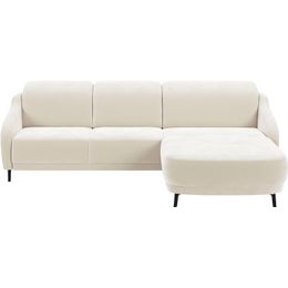 Sit & More Ecksofa SIT & MORE "Blues L-Form", beige (elfenbein), B:271cm H:93cm T:191cm, 100% Polyester, Sofas, Ecksofa, wahlweise mit Klapptisch und USB
