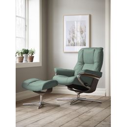 Fu&szlig;hocker stressless "Mayfair", gr&uuml;n (aqua gr&uuml;n paloma), B:55cm H:41cm T:39cm, Leder PALOMA: PALOMA ist ein durchgef&auml;rbtes Semianilin-M&ouml;belleder mit nat&uuml;rlicher Narbung., Hocker, Fu&szlig;hocker, mit Cross Base, Gr&ouml;&szlig;e S, M & L, Holzakzent Wenge