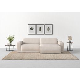 Ecksofa Trendmanufaktur "Braga, mit hochwertigem Kaltschaum, L-Form, in Cord erh&auml;ltlich", grau (dove), B:255cm H:72cm T:160cm, 100% Polyester, Sofas, Ecksofa, modernes Sofa, Couch mit hohem Sitzkomfort, 255/72/160 cm (B/H/T)